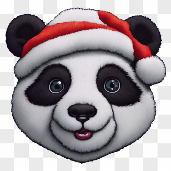 Download Festive Panda with Santa Hat Cartoons Online - Creative Fabrica