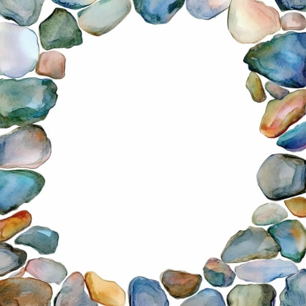 Download Watercolor Stones Border Backgrounds Online - Creative Fabrica