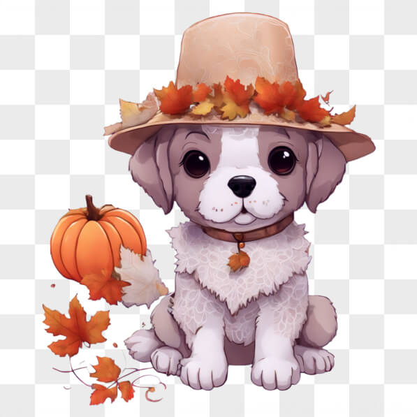 Download Cute Cartoon Dog in Autumn Cartoons Online - Creative Fabrica
