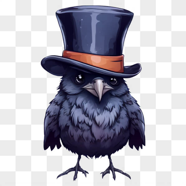 Download Cartoon Raven in a Top Hat Cartoons Online - Creative Fabrica
