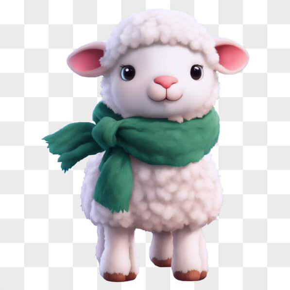 Download Cute Animated Sheep with Green Scarf Cartoons Online ...