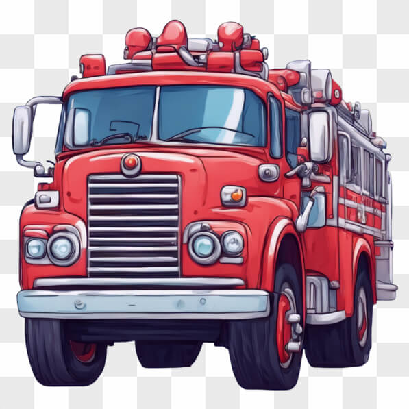 Download Classic Red Fire Truck Cartoons Online - Creative Fabrica