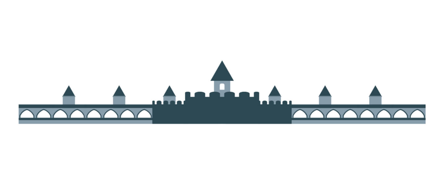 Download Stylized Castle Silhouette Borders & Corners Online - Creative ...