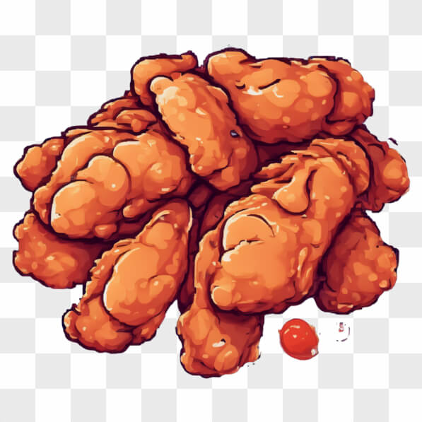 Download Crispy Fried Chicken Wings with Dipping Sauce Cartoons Online ...
