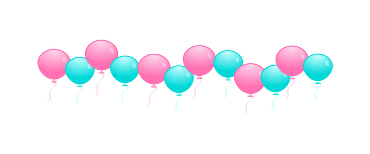 Download Colorful balloons in pink and turquoise Borders & Corners ...