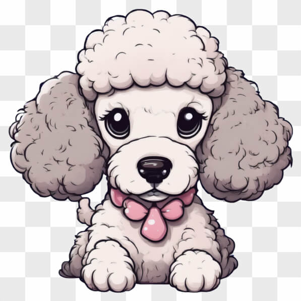 Download Cute Cartoon Poodle with Pink Bow Cartoons Online - Creative ...