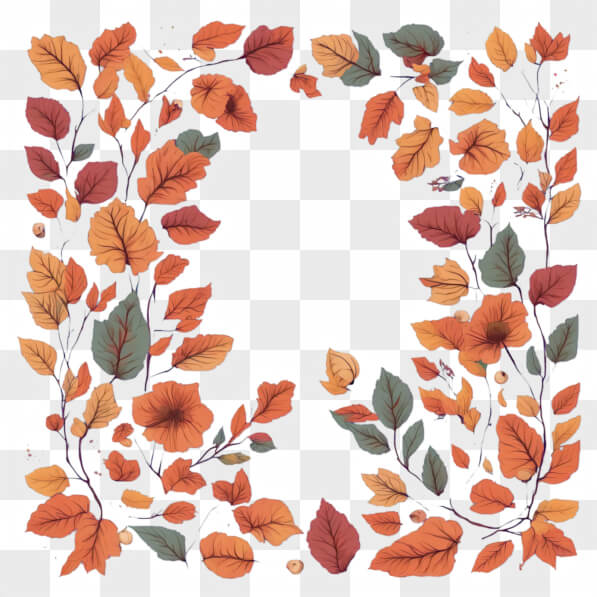 Download Autumn Leaves Frame Cartoons Online - Creative Fabrica