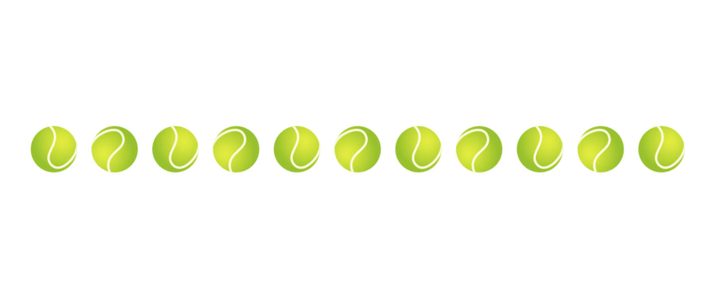 Download Line of Tennis Balls on White Background Borders & Corners ...