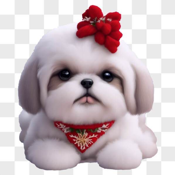 Descarga Perro blanco festivo con flor roja y bandana Cartoons En Línea ...