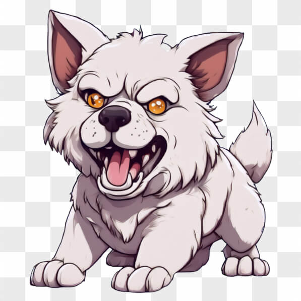 Descarga Perro Blanco de Dibujos Animados con Expresión Juguetona ...