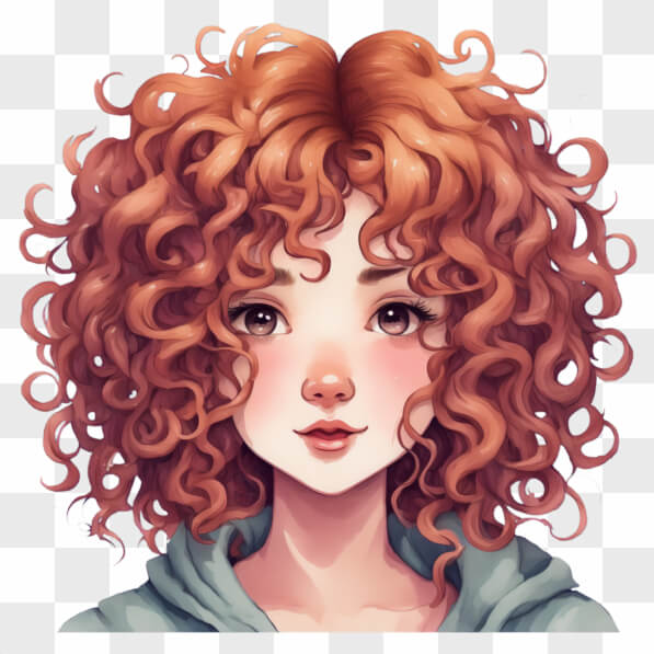Descarga Chica Ilustrada con Cabello Rizado Cartoons En Línea - Creative Fabrica