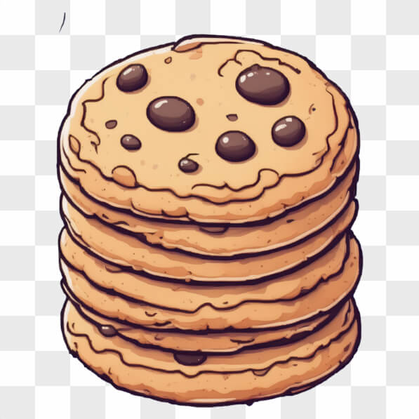 Download Stack of Chocolate Chip Cookies Cartoons Online - Creative Fabrica