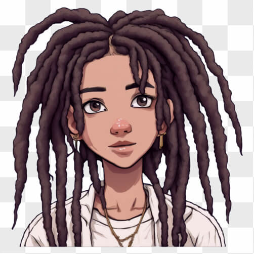 Download Stylized Cartoon Character with Dreadlocks and Glasses ...