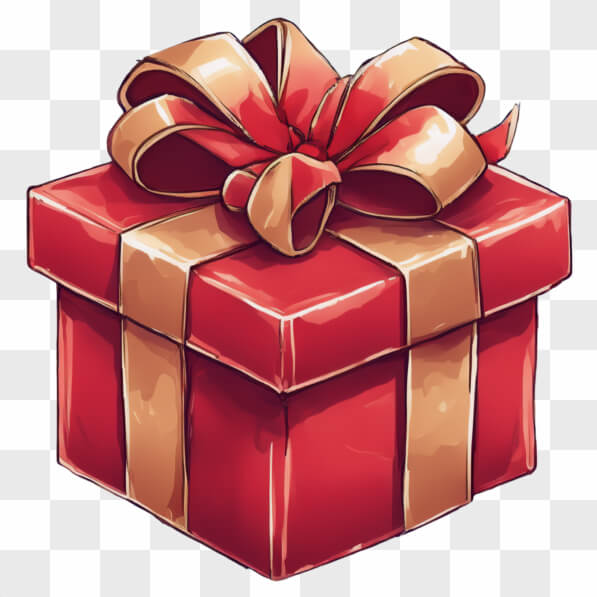 Download Feestelijke Rode Cadeau Doos met Gouden Strik Cartoons online ...