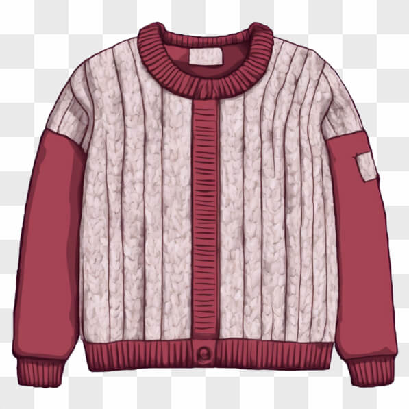 Download Knitted Cardigan in Cream and Burgundy Cartoons Online ...