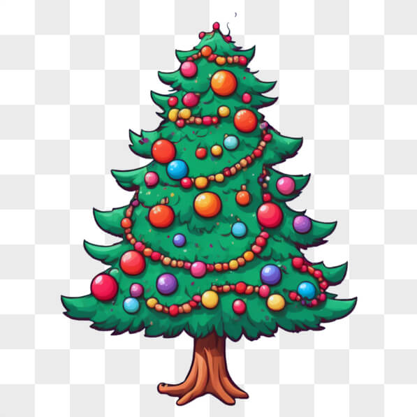 Download Colorful Cartoon Christmas Tree Cartoons Online - Creative Fabrica