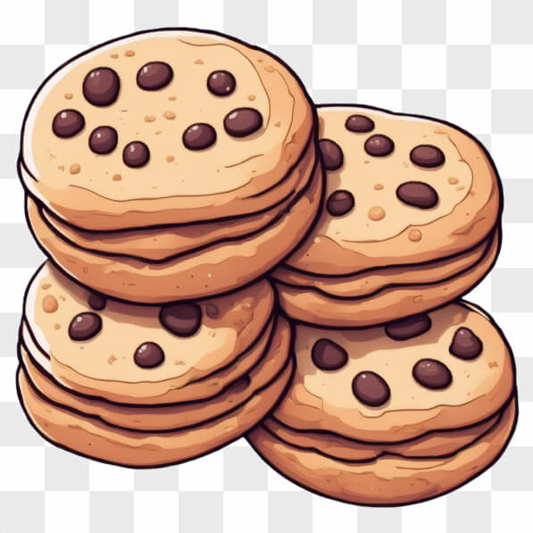Download Stack of Chocolate Chip Cookies Cartoons Online - Creative Fabrica