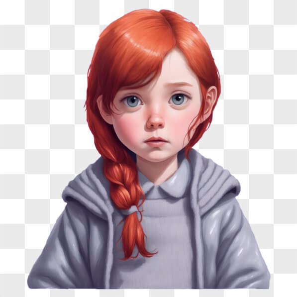 Descarga Retrato de una joven con cabello rojo Cartoons En Línea - Creative Fabrica