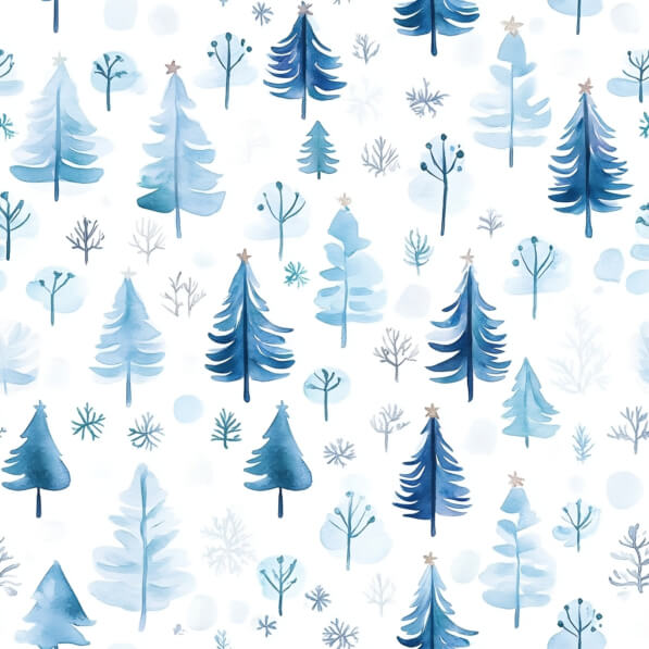 Download Watercolor Winter Trees Pattern Patterns Online - Creative Fabrica