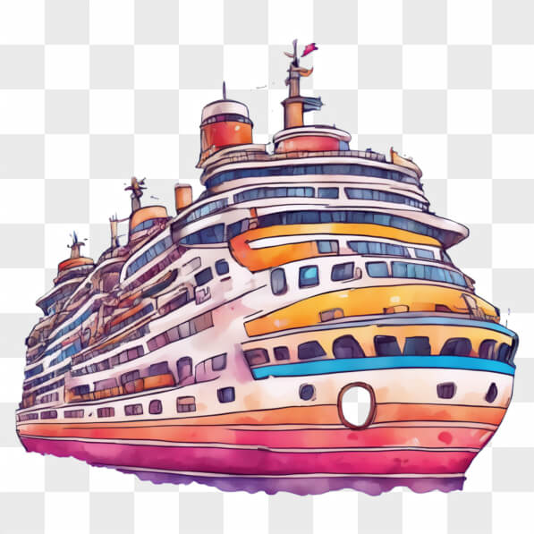 Download Colorful Cruise Ship Illustration Cartoons Online - Creative ...