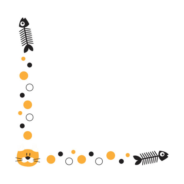 Download Whimsical Cat and Fish Design Borders & Corners Online ...