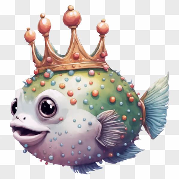 Download Cartoon Fish with Crown Cartoons Online - Creative Fabrica