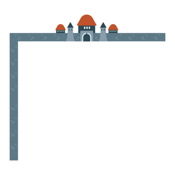 Download Stylized Castle Design Borders & Corners Online - Creative Fabrica