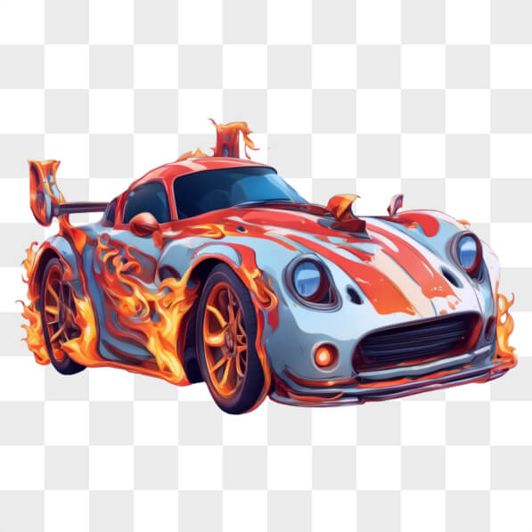 Flammenverziertes Rennauto Cartoons online herunterladen – Creative Fabrica