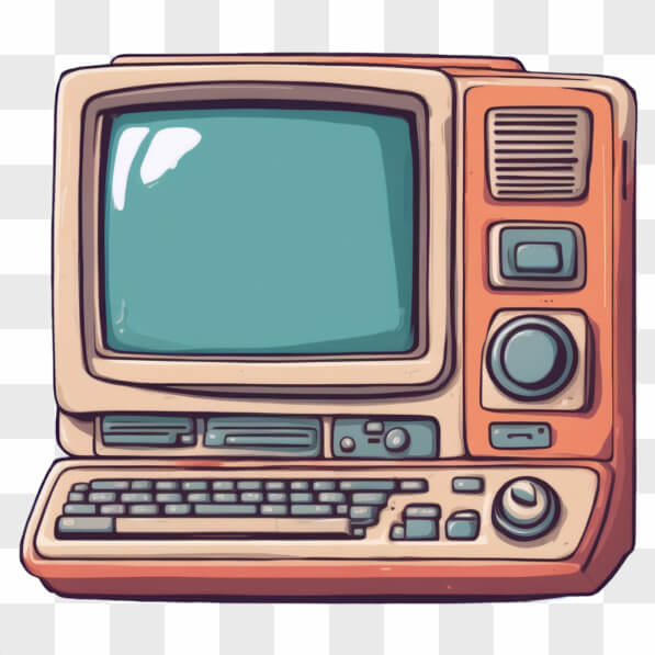 Baixe Computador Vintage com Tela Azul Cartoons - Creative Fabrica