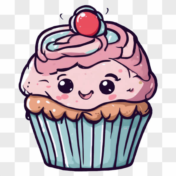 Download Cute Cartoon Cupcake with Cherry Cartoons Online - Creative ...