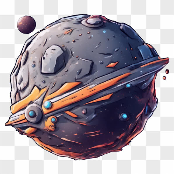 Download Cartoon Planet with Orange Ring and Blue Orbs Cartoons Online ...