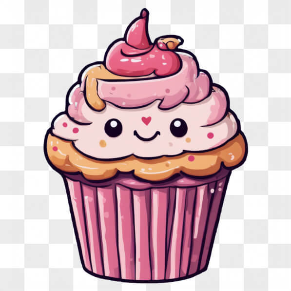 Download Cute Cartoon Cupcake with Pink Frosting Cartoons Online ...