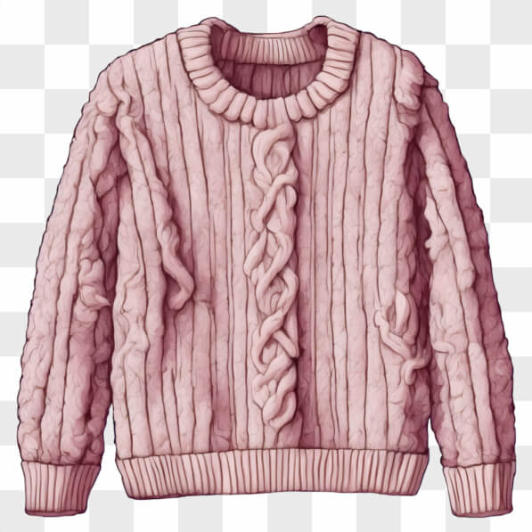 Download Cozy Pink Knitted Sweater Cartoons Online - Creative Fabrica