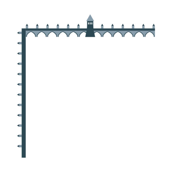 Download Stylized Castle Wall and Watchtower Borders & Corners Online ...