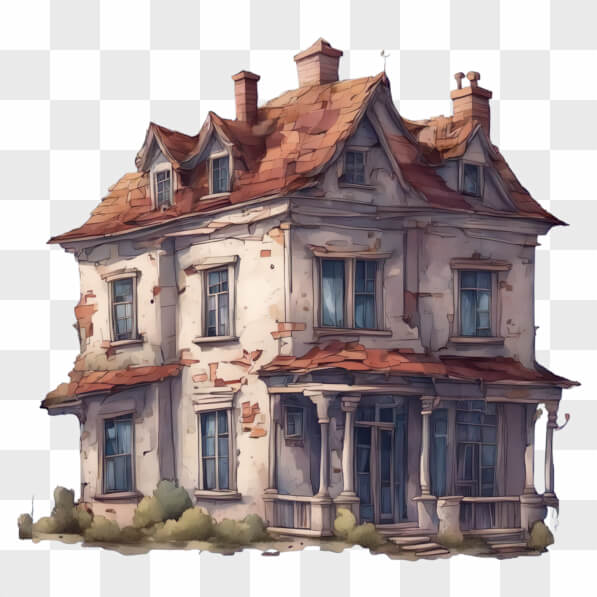 Download Vintage House with Weathered Exterior Cartoons Online ...