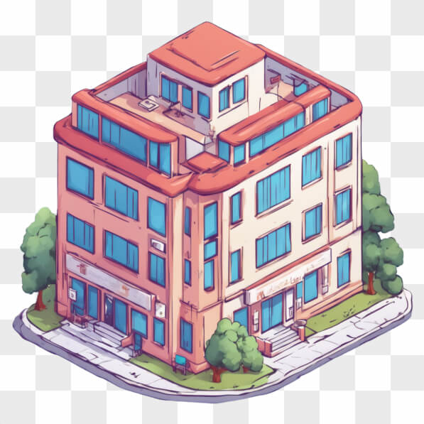 Download Stylized Multi-Story Building Cartoons Online - Creative Fabrica