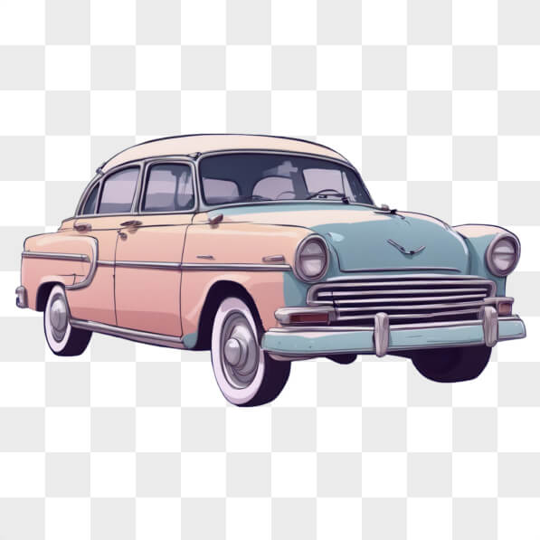 Download Vintage Car in Pastel Colors Cartoons Online - Creative Fabrica