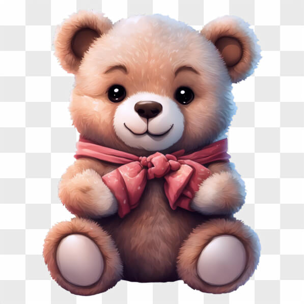 Download Cute Cartoon Teddy Bear with Pink Ribbon Cartoons Online ...
