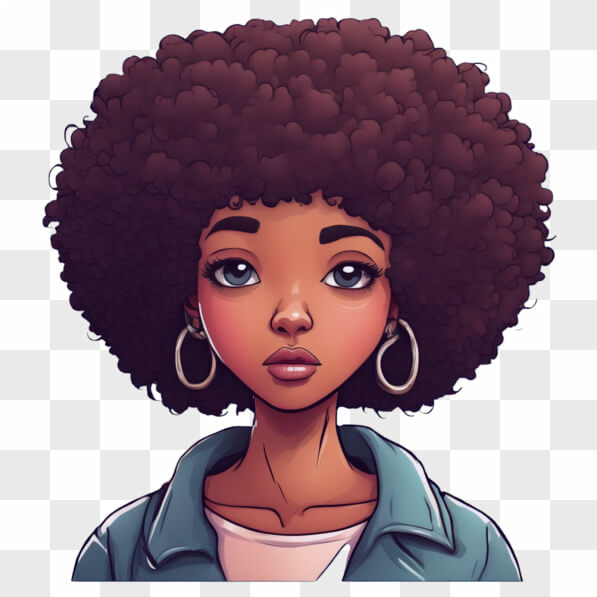 Descarga Ilustración estilizada de una joven con peinado afro Cartoons ...