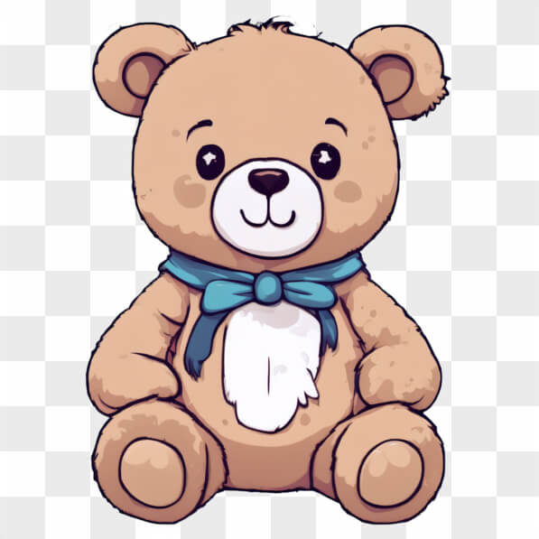 Download Cute Cartoon Teddy Bear with Blue Ribbon Cartoons Online ...
