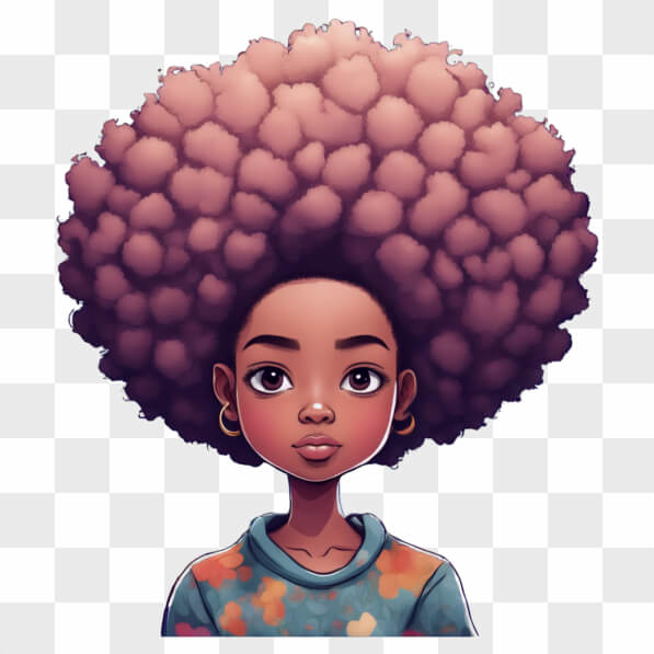 Descarga Ilustración estilizada de una niña joven con afro Cartoons En ...