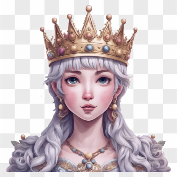 Descarga Retrato Real de una Joven Reina Cartoons En Línea - Creative Fabrica