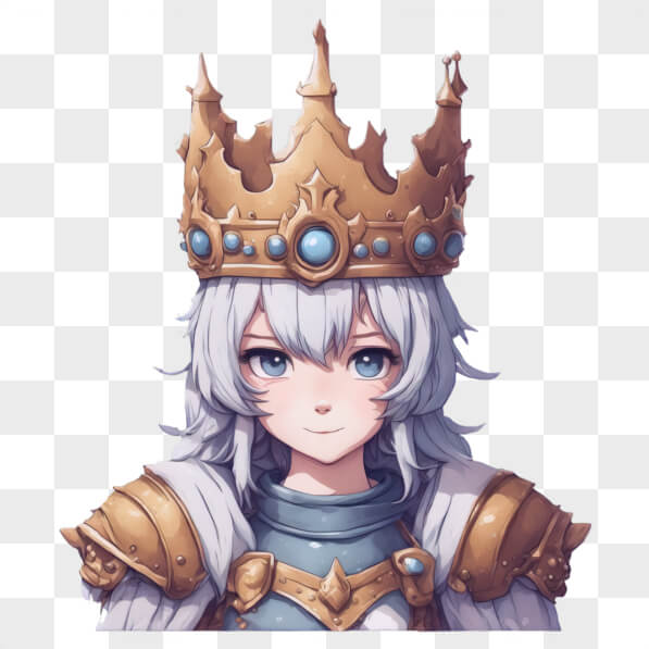 Download Regal Fantasy Character with Crown and Armor Cartoons Online ...