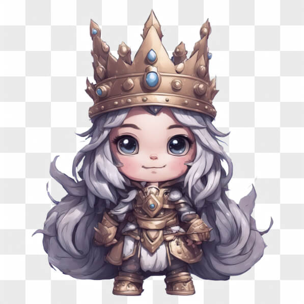 Download Chibi Queen Character in Armor Cartoons Online - Creative Fabrica