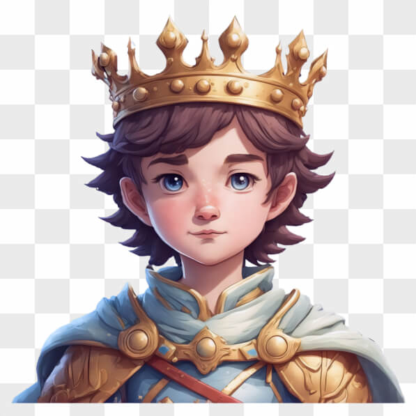 Download Regal Young Boy with Golden Crown Cartoons Online - Creative ...