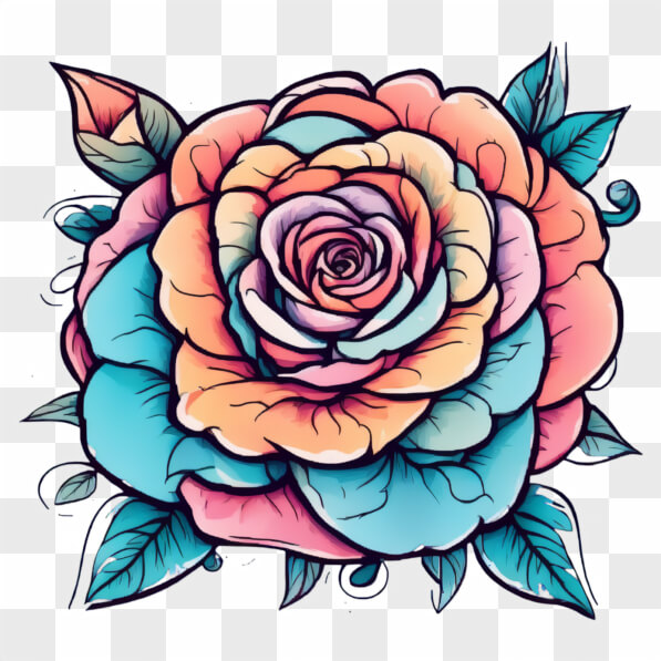 Download Colorful Illustrated Rose Cartoons Online - Creative Fabrica