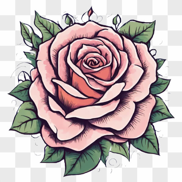 Download Detailed Illustration of a Rose Cartoons Online - Creative Fabrica