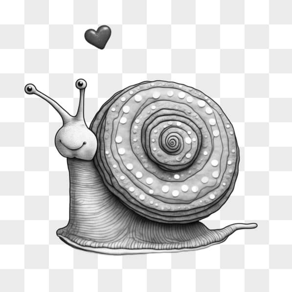 Download Cartoon Snail with Heart Sketches Online - Creative Fabrica