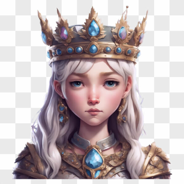 Descarga Retrato de joven reina con corona Cartoons En Línea - Creative Fabrica