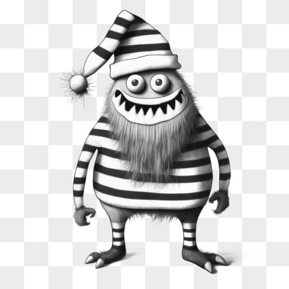 Download Playful Cartoon Monster in Stripes Sketches Online - Creative ...